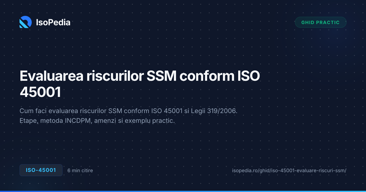 Evaluarea riscurilor SSM conform ISO 45001 | IsoPedia