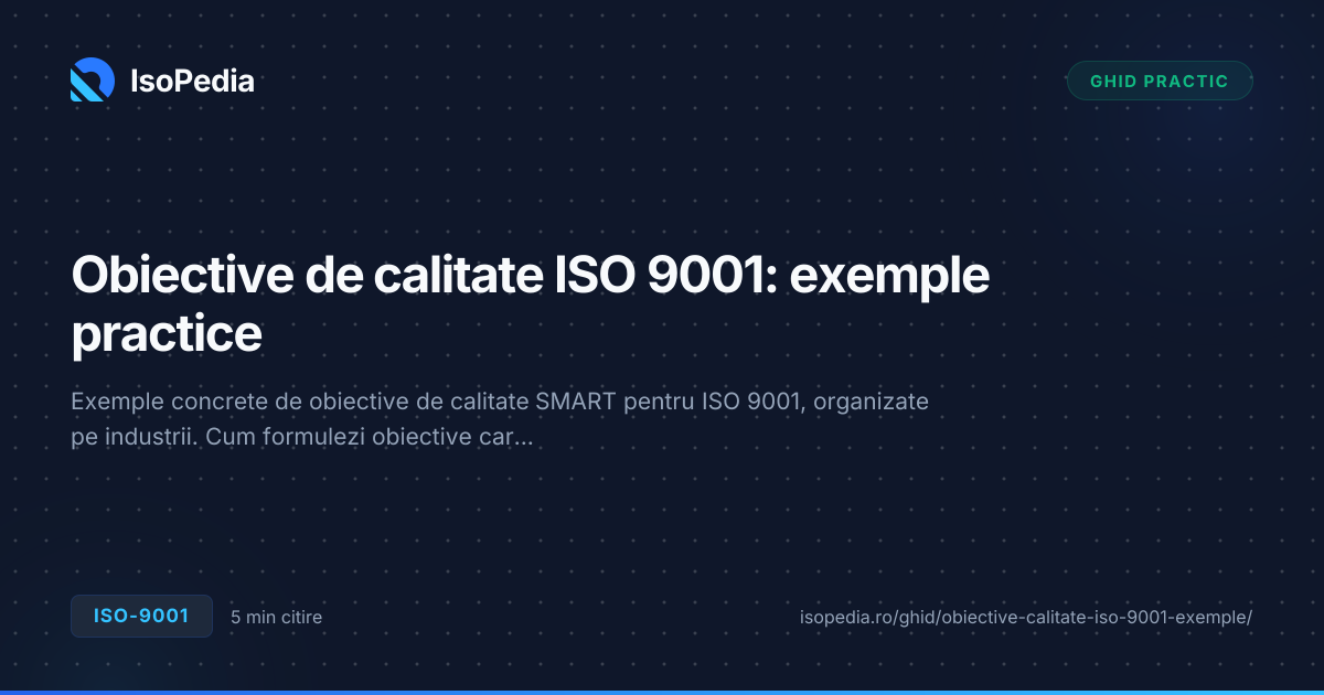 Obiective de calitate ISO 9001: exemple practice | IsoPedia